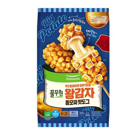 풀무원 왕감자 통모짜 핫도그 360G 배민 장보기쇼핑