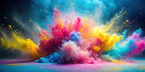 A Vibrant Explosion Of Multicolored Powder Creating A Dynamic And Energetic Visual Spectacle