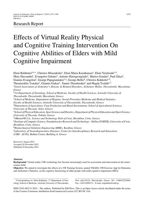 pdf effects of virtual reality physical and cognitive training