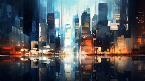 Premium Photo Urban Dreamscape A Symphony Of Lights And Lines