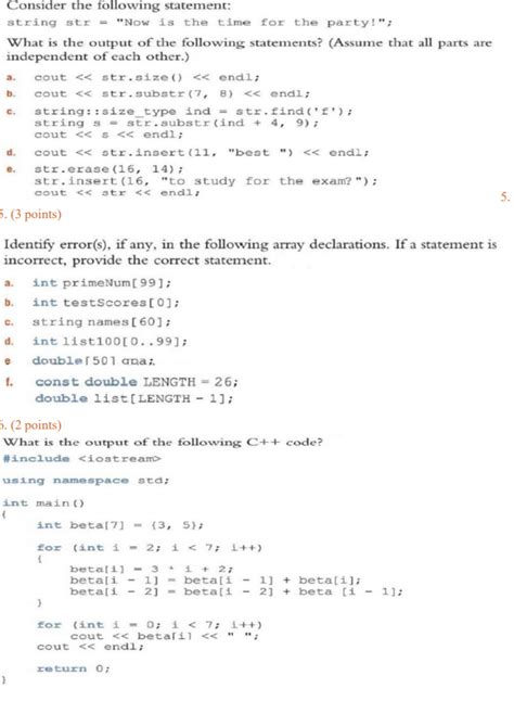 Solved Consider The Following Statement String Str Now Is