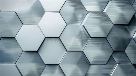 Geometric Hexagonal Pattern In Metallic Texture Generative Ai Stock Illustration Illustration