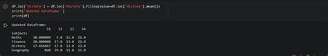 Pandas Replace Nan With Mean Or Average In Dataframe Using Fillna