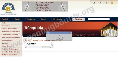 Auditoriozaragoza Cross Site Scripting Vulnerability OBB Open Bug Bounty
