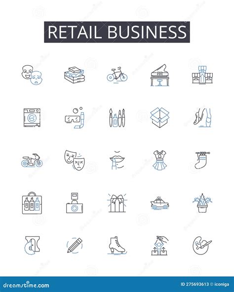 Retail Business Line Icons Collection Analysis Calculus Computation Differentiation