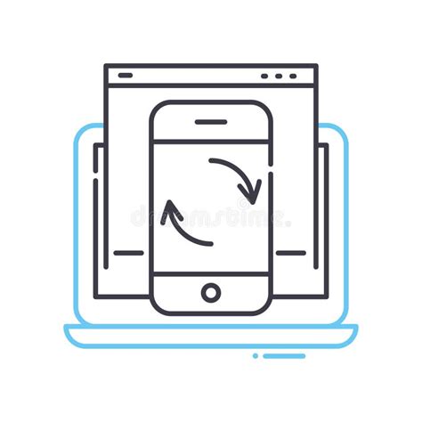 Sync Line Icon Outline Symbol Vector Illustration Concept Sign Stock Vector Illustration Of