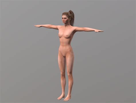 Naked Woman Rigged Game Character D Model Blend C D Obj Fbx Free D