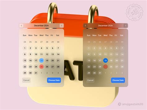 Dailyui Challenge 080 Date Picker By Anuj Gautam On Dribbble