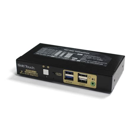 HDMI KVM Switch K With Cables Ports Gold Touch
