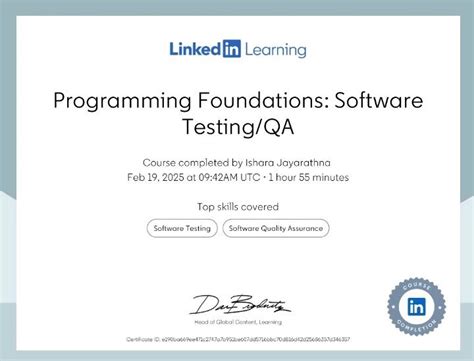 Softwaretesting Qualityassurance Learning Linkedinlearning… Ishara Jayarathna