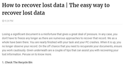 How To Recover Lost Data The Easy Way To Recover Lost Data