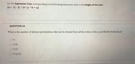 Solved For The Expression Tree Corresponding To The Chegg