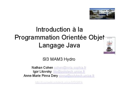Introduction La Programmation Oriente Objet Langage Java Si