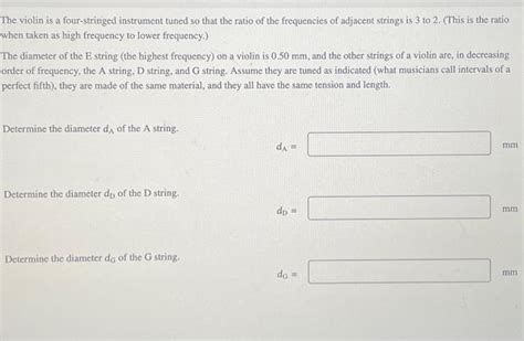 solved the violin is a four stringed instrument tuned so