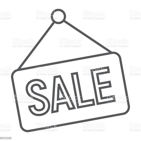 판매 선 아이콘 전자 상거래와 마케팅 레이블 사인 벡터 그래픽 흰색 배경 Eps 10에 선형 패턴 0명에 대한 스톡 벡터 아트 및 기타 이미지 Istock