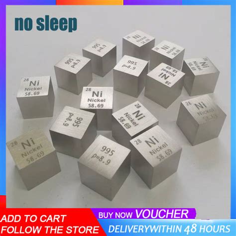 1pcs Niobium Yttrium Tungsten Zinc Cobalt Element Cube Metal Density Cubes For Periodic Table