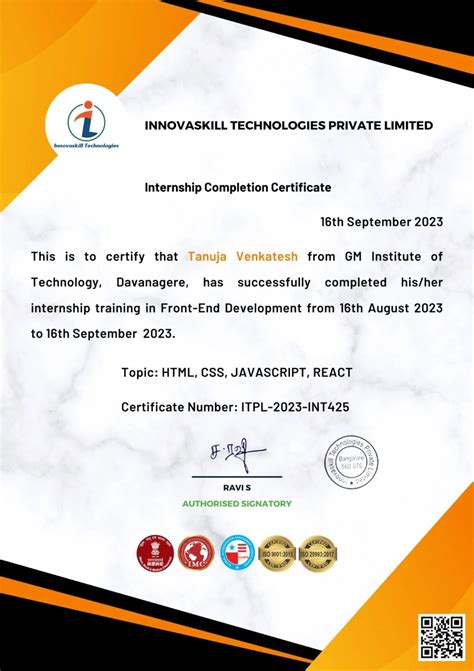 Tanuja Venkatesh On Linkedin Internship Webdevelopment