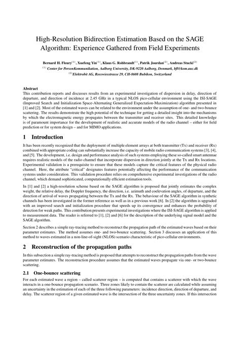 Pdf High Resolution Bidirection Estimation Based On The Sage