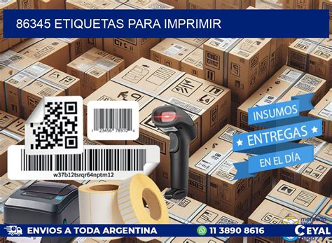 86345 ETIQUETAS PARA IMPRIMIR Rollos Zebra