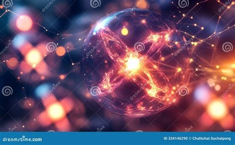 Dynamic Fusion Of Atomic And Nuclear Energy Transformation In A Vibrant Cosmic Landscape Stock
