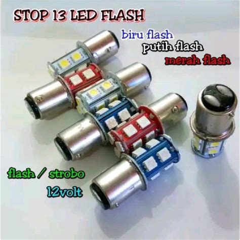 Jual Lampu Stop Led Lampu Led Rem Stop Mata Belakang Strobo Flash Kedip Bohlam Rem Led Motor
