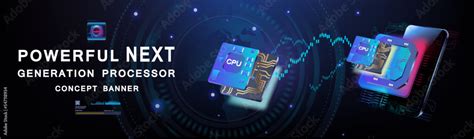 Technological Background With Powerful Processor New Generation Processor With Large Number