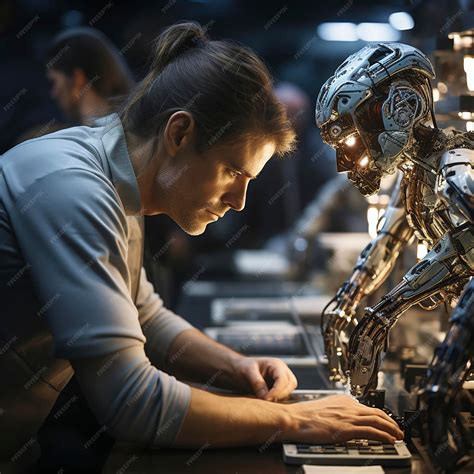 Premium Ai Image Futuristic Lab On Artificially Intelligent Robots