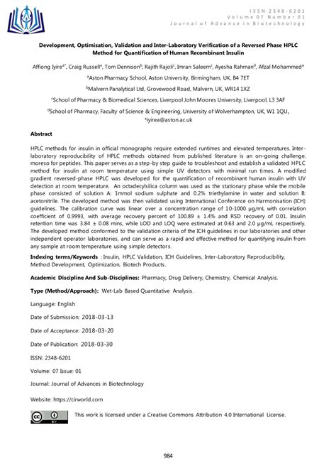 Pdf Development Optimisation Validation And Inter Laboratory
