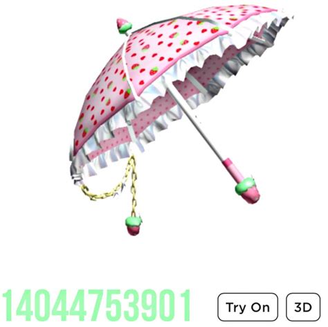 ♡୭ Strawberry Kawaii Cute Polkadot Umbrella