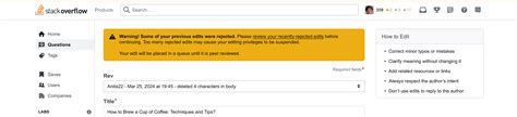 Tell Users When Their Edits Are Rejected Meta Stack Overflow