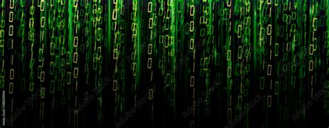 Digital Background Green Matrix Binary Computer Code Hacker Concept Stock Illustration