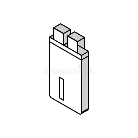 High Voltage Capacitor Electronic Component Isometric Icon Vector