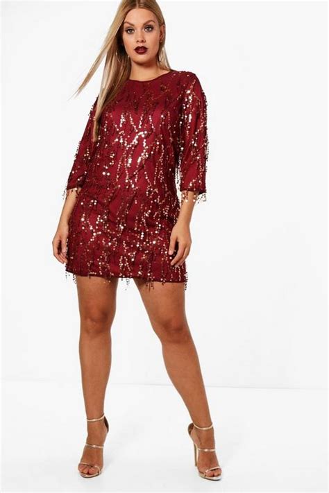 Plus Tassel Sequin Shift Dress Boohoo Uk