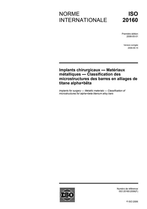 Iso 201602006 Implants For Surgery — Metallic Materials — Classification Of Microstructures For