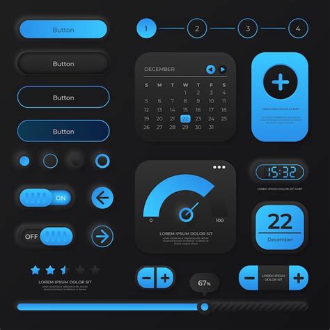 Premium Vector Gradient User Interface Kit Collection
