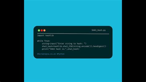 python hashlib sha3 hash generator youtube