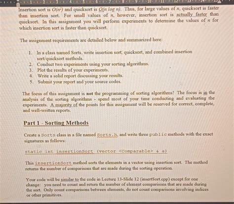 Solved Insertion Sort Is On2 And Quicksort Is Onlogn