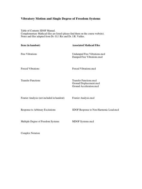 Single Degree Of Freedom Pdf Eigenvalues And Eigenvectors