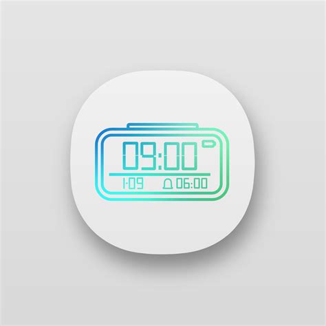 Digital Alarm Clock App Icon UI UX User Interface Electronic Clock Digital Alarm Watch Web