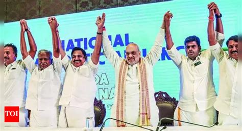 Bjp Admk Renew Tie Up For Tamil Nadu Polls Next Year India News The Times Of India
