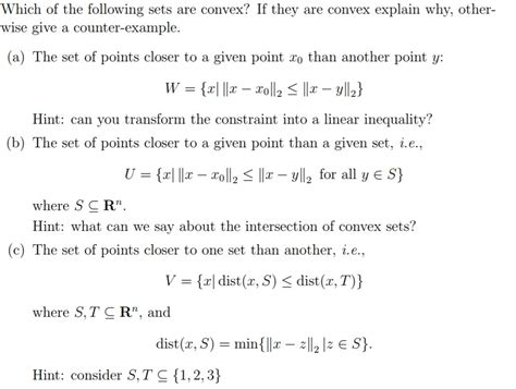 Which Of The Following Sets Are Convex If They Are