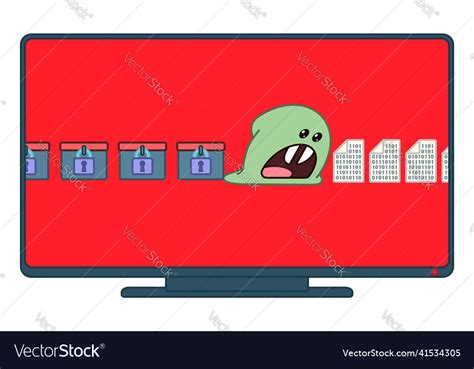 Ransomware Virus Encrypting The Data Wishing You Vector Image