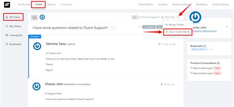Close Ticket Silently Fluent Support