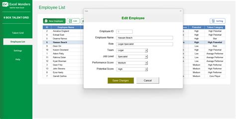 9 Box Talent Grid Excel Template Excel Wonders Amazing Excel Templates