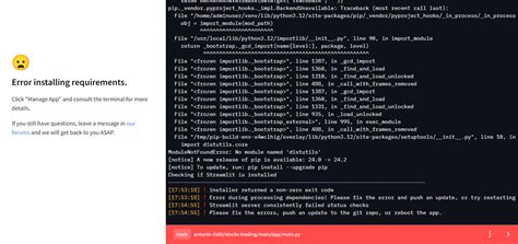 Error Installing Requirements Streamlit App Deployment Streamlit