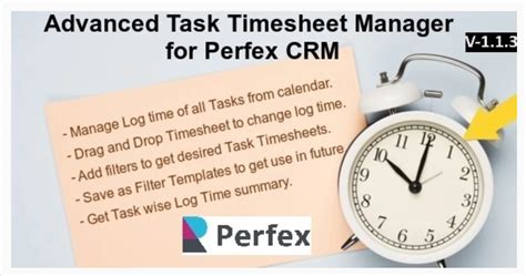 advanced task timesheet manager perfex crm scriptworld