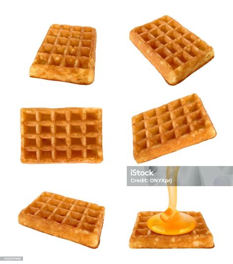 비엔나 와플 맛있는 베이킹 디저트 음식 사실적인 스타일의 괜찮은 벡터 바삭한 사각형 와플 벨기에에 대한 스톡 벡터 아트 및 기타