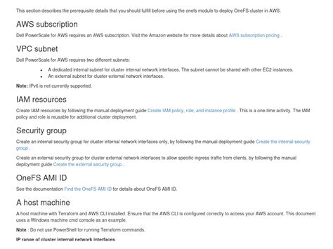 Prerequisites Dell Powerscale For Aws Deployment Guide With