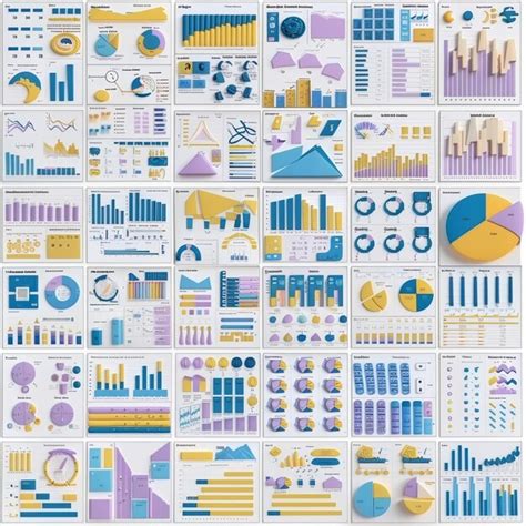 a colorful display of various graphs and charts premium ai generated