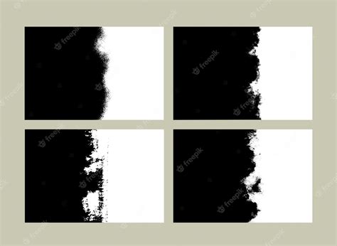 검은 그런 지 브러시 스트로크 벡터 템플릿 설정 프리미엄 벡터